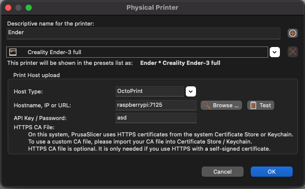 Slicer Uploads Fluidd